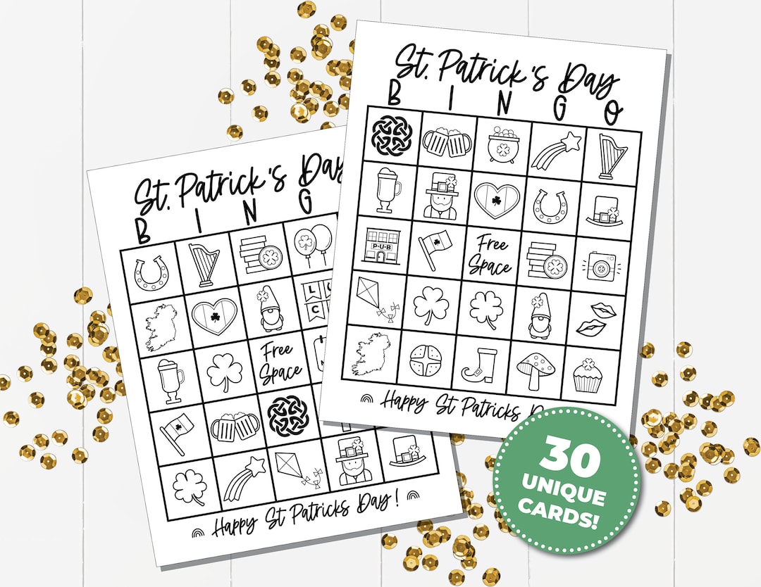 St Patricks Day BINGO Game, Printable Game for Classroom Activity ...