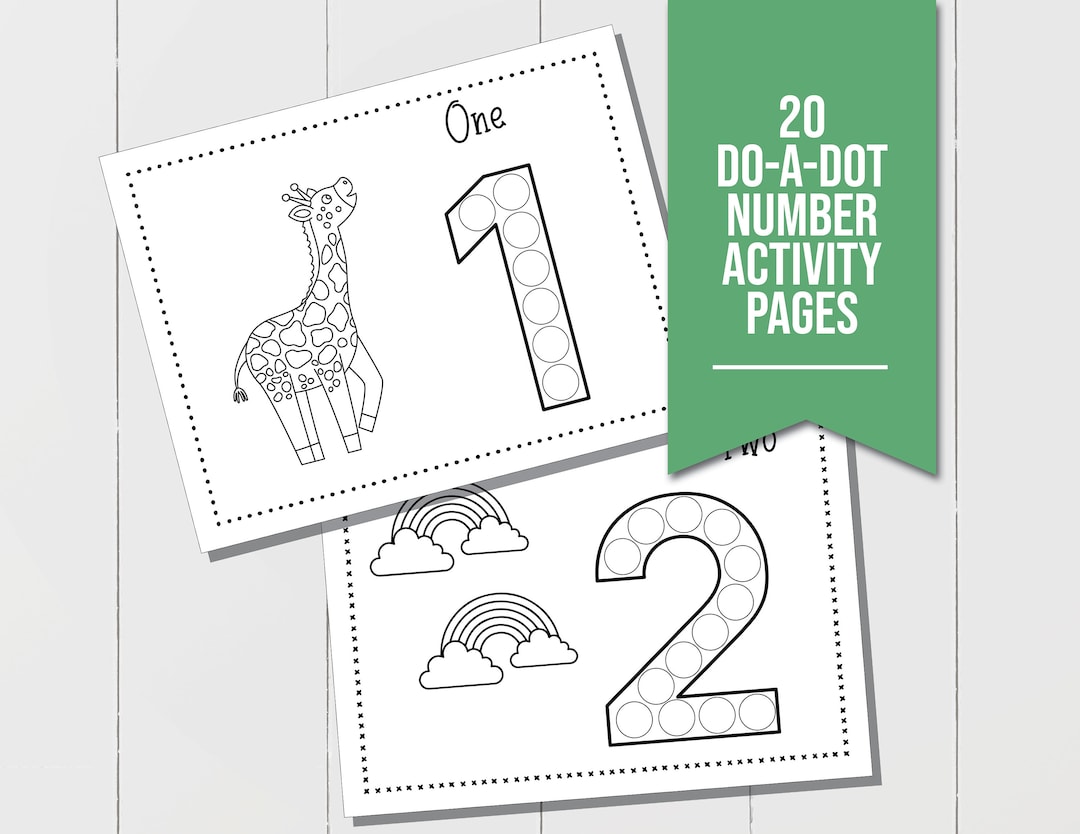 Number Do-a-dot Activity Pages, Perfect for Toddler Counting Activity ...