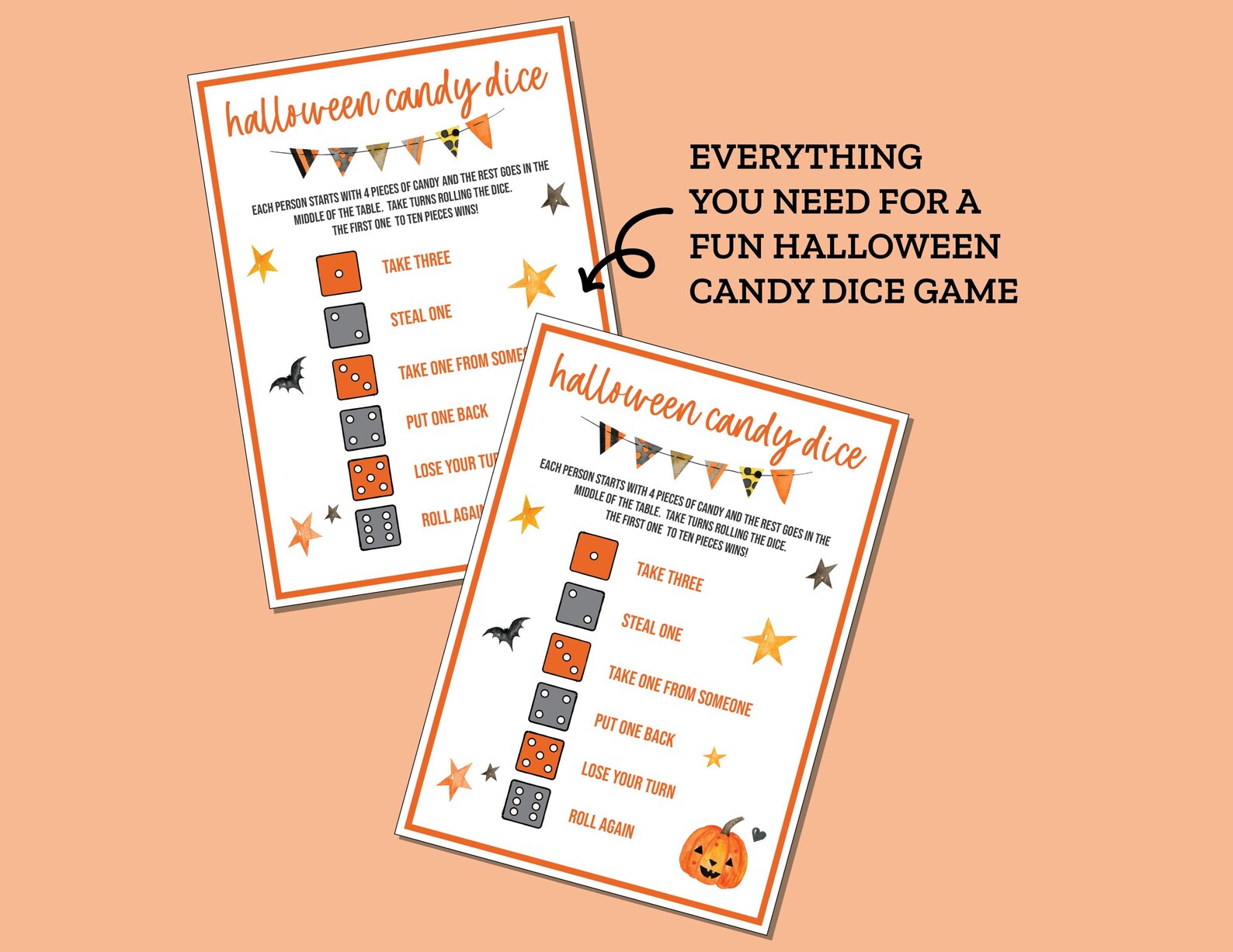 Halloween Candy Dice Game, Fun Halloween Game for Office Party, Kids ...