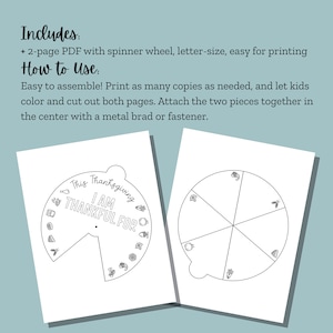 Thankful Activity for Kids Spinner Wheel Printable Thanksgiving ...