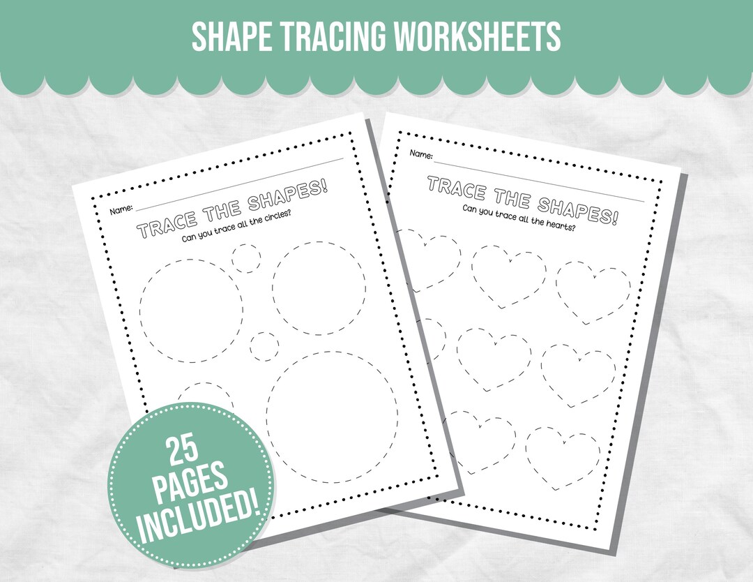 Trace the Shapes Worksheet, Preschool Worksheets for Kids, Shape ...