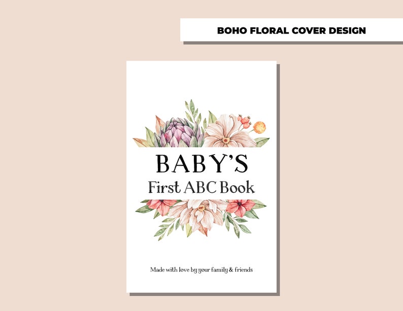 Alphabet Book for Baby Shower Activity First Alphabet Book - Etsy