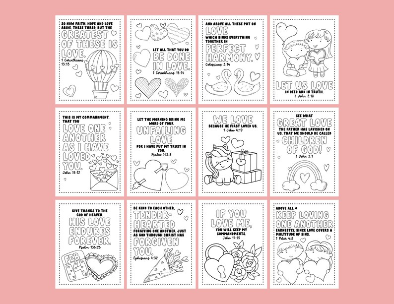 Valentines Day Bible Verse Coloring Pages, Kids Printable Coloring ...