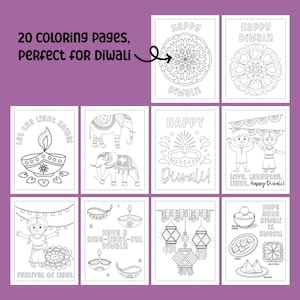 Diwali Printable Activity Bundle Including Coloring Pages, Word Search ...