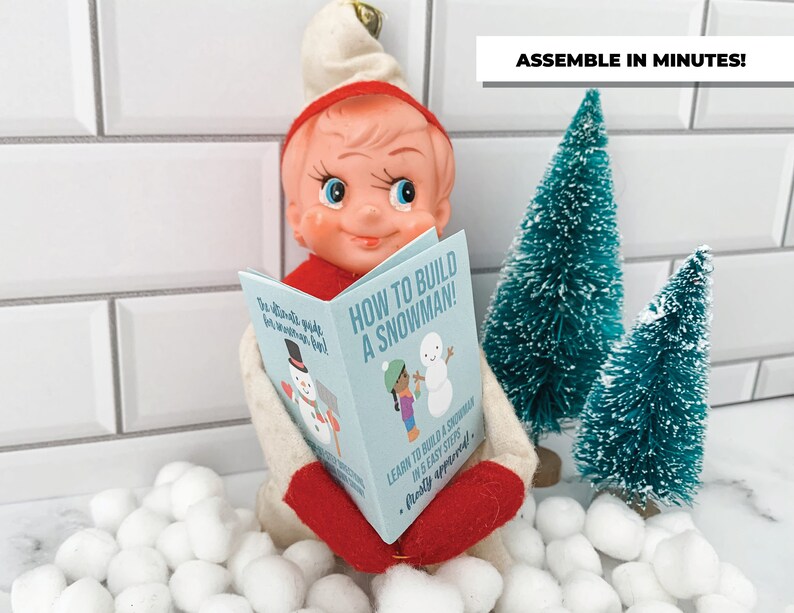 Mini Book for Elf, Easy Elf Activity, How to Build a Snowman Book ...