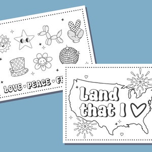 4th of July Coloring Pages Featuring a Retro, Groovy Design Perfect ...