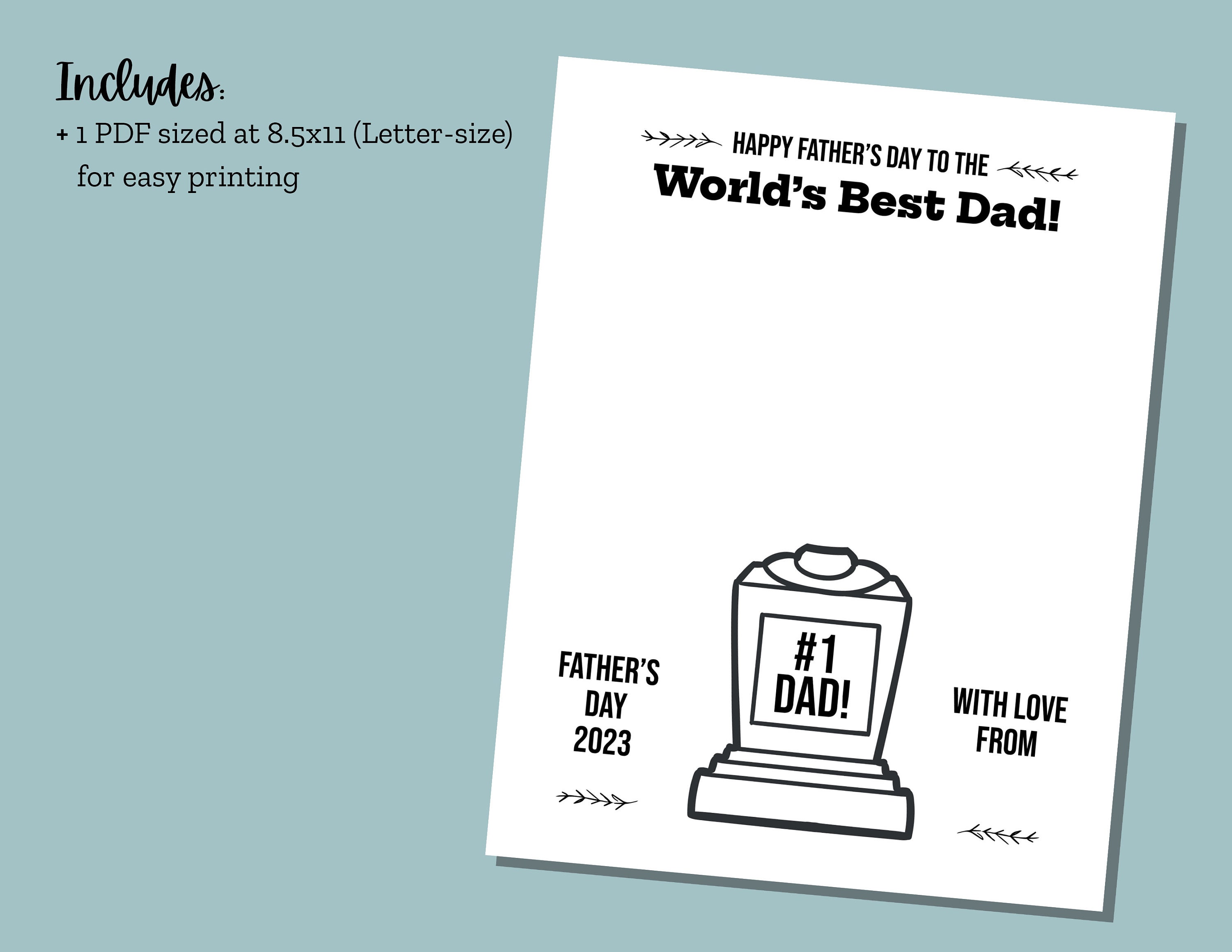 Fathers Day Handprint Art World's Best Dad Handprint Art - Etsy