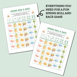 Spring Roll & Race Game, Classroom Party Dice Game for Kids, Preschool ...