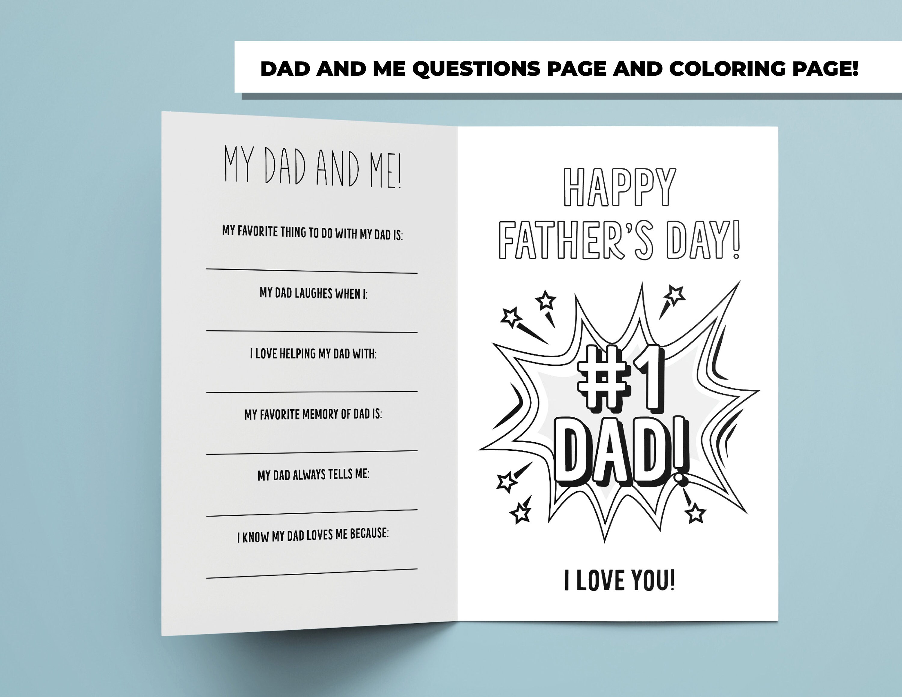 All About Dad Printable Book for Father's Day Perfect - Etsy