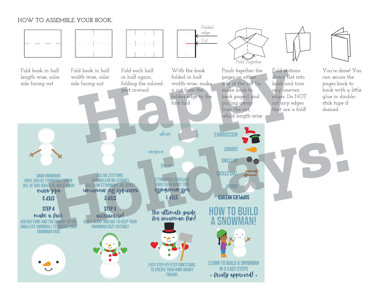 Mini Book for Elf Easy Elf Activity How to Build a Snowman - Etsy