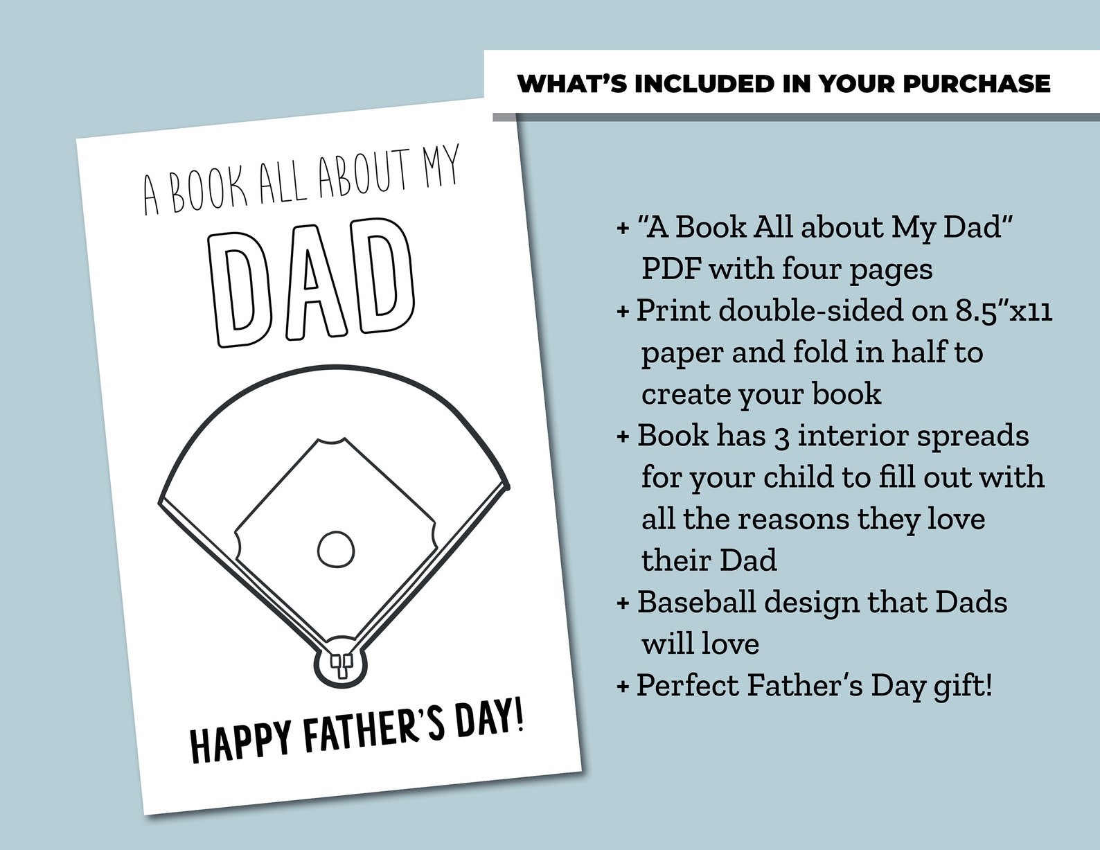All About Dad Printable Book for Father's Day, Perfect Father's Day ...