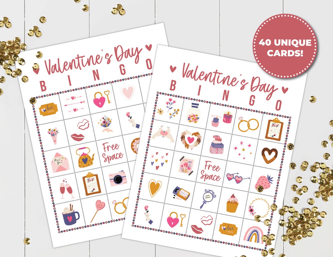 Valentine's Day BINGO Game Printable Game for Classroom - Etsy