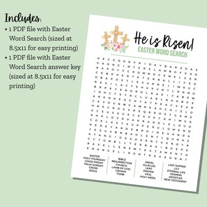 Religious Easter Word Search, Christian Easter Games, Easter Word Game ...
