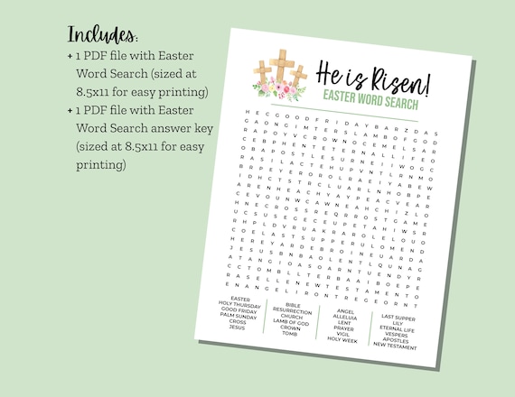 Sopa De Letras De Pascua Cristiana Para Imprimir