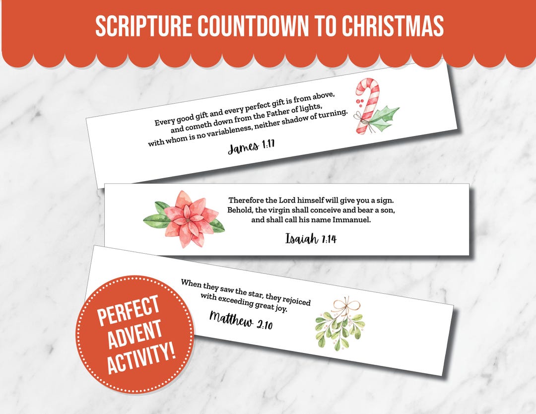 Scripture Advent Calendar, Christmas Countdown Printable, Kids ...