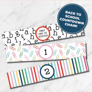 First Day of School Countdown Printable, Back to School Decoration ...