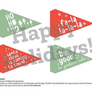 Mini Pennant Flags Perfect for Your Elf This Holiday Season, Christmas ...