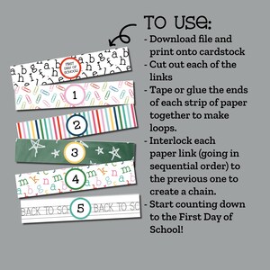 First Day of School Countdown Printable, Back to School Decoration ...