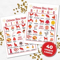 Chinese New Year, 2023 Chinese New Year Bingo, Lunar New Year Game ...