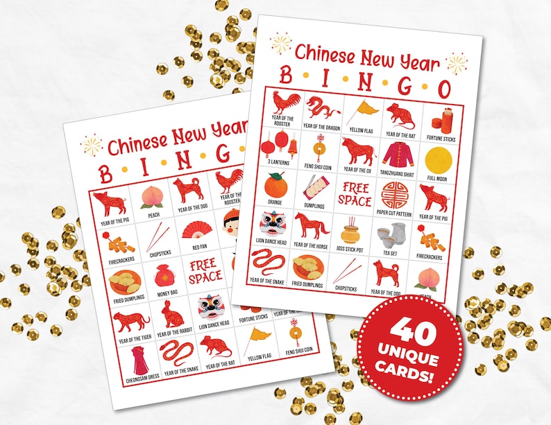 Chinese New Year BINGO Game, Printable Game for Classroom Activity ...