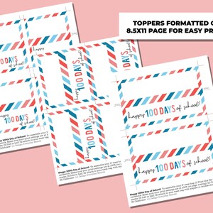 100 Days of School Treat Bag Topper Printable, Sandwich Bag Treat ...