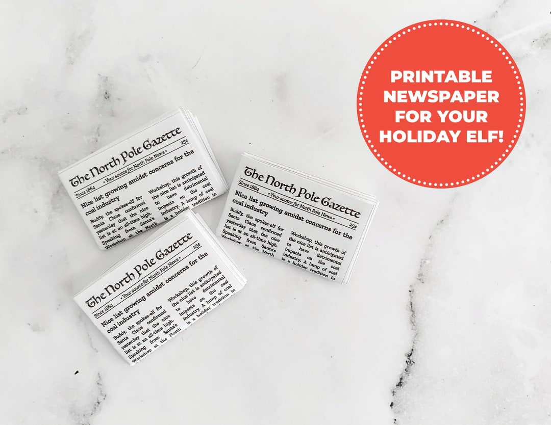 Mini Newspaper for Elf Easy Elf Activity Elf Newspaper From - Etsy