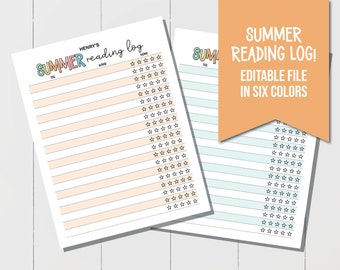 Summer Reading Tracker for Kids, Summer Reading Log, Reading Log for ...
