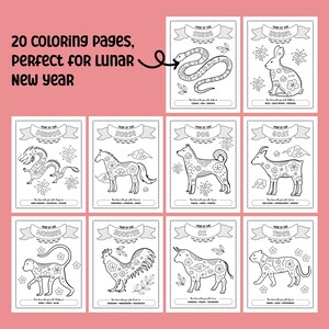 Lunar New Year Printable Activity Bundle With Coloring Pages, Word ...