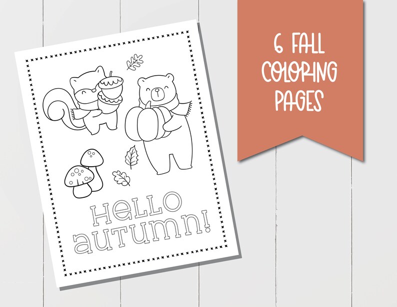 Fall Coloring Pages Autumn Coloring Page Fall Coloring - Etsy