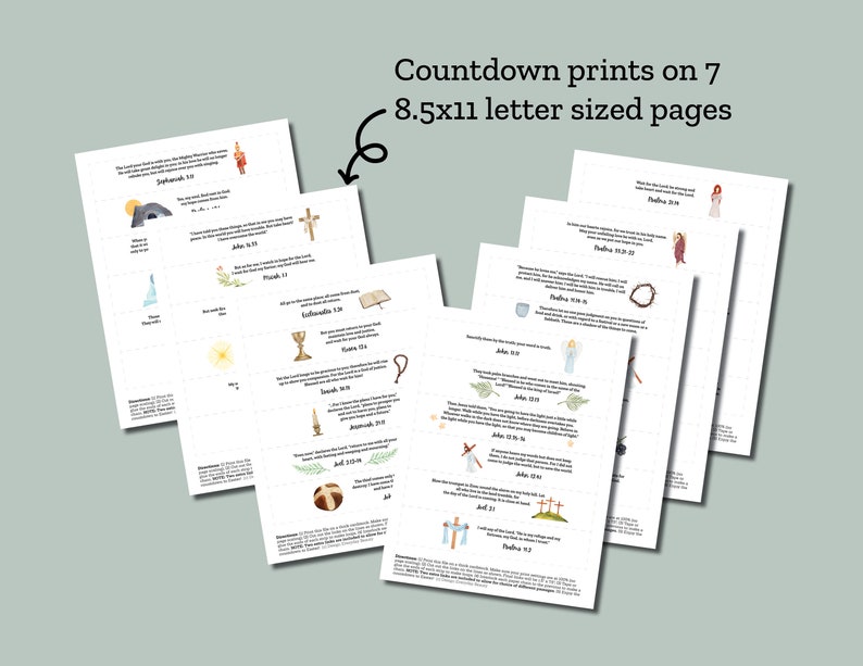 Lent Countdown, Lent Activity for Kids, 40 Days Lent Countdown Calendar ...