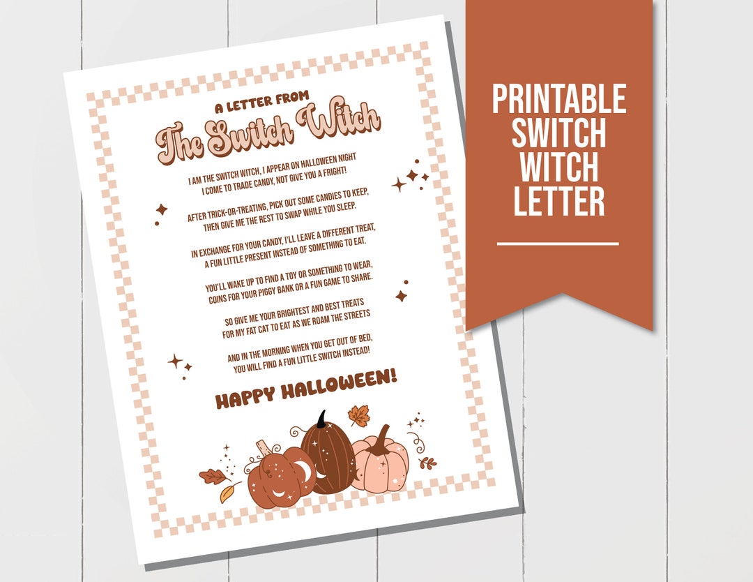 Switch Witch Printable Letter, Letter From the Switch Witch, Kids ...