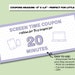 Screen Time Coupons for Kids, Printable Screen Time Tickets, Chore ...