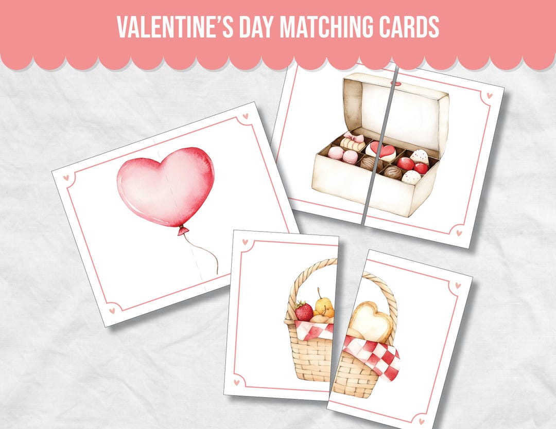 Valentines Day Matching Activity, Valentine Toddler Activity, Winter ...