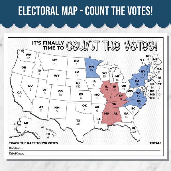 Printable 2024 Electoral Map - Etsy