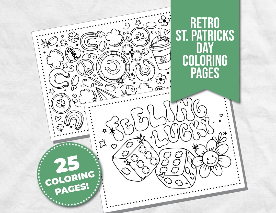 Retro St Paddy's Day Coloring Pages for Kids - 25 Groovy and Festive ...