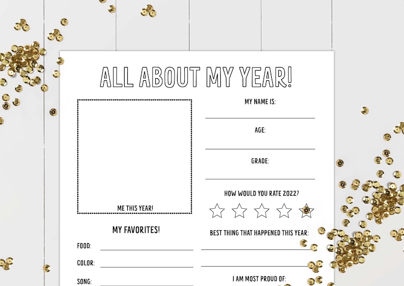 Kids Year in Review Activity Printable Time Capsule for Kids - Etsy