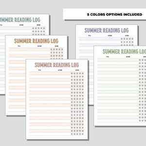 Summer Reading Challenge Printable, Summer Reading Log for Kids, Summer ...