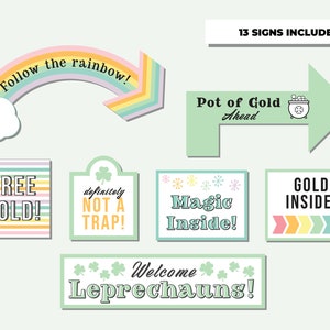 Leprechaun Trap Printable Elements for St Patricks Day, DIY Leprechaun ...