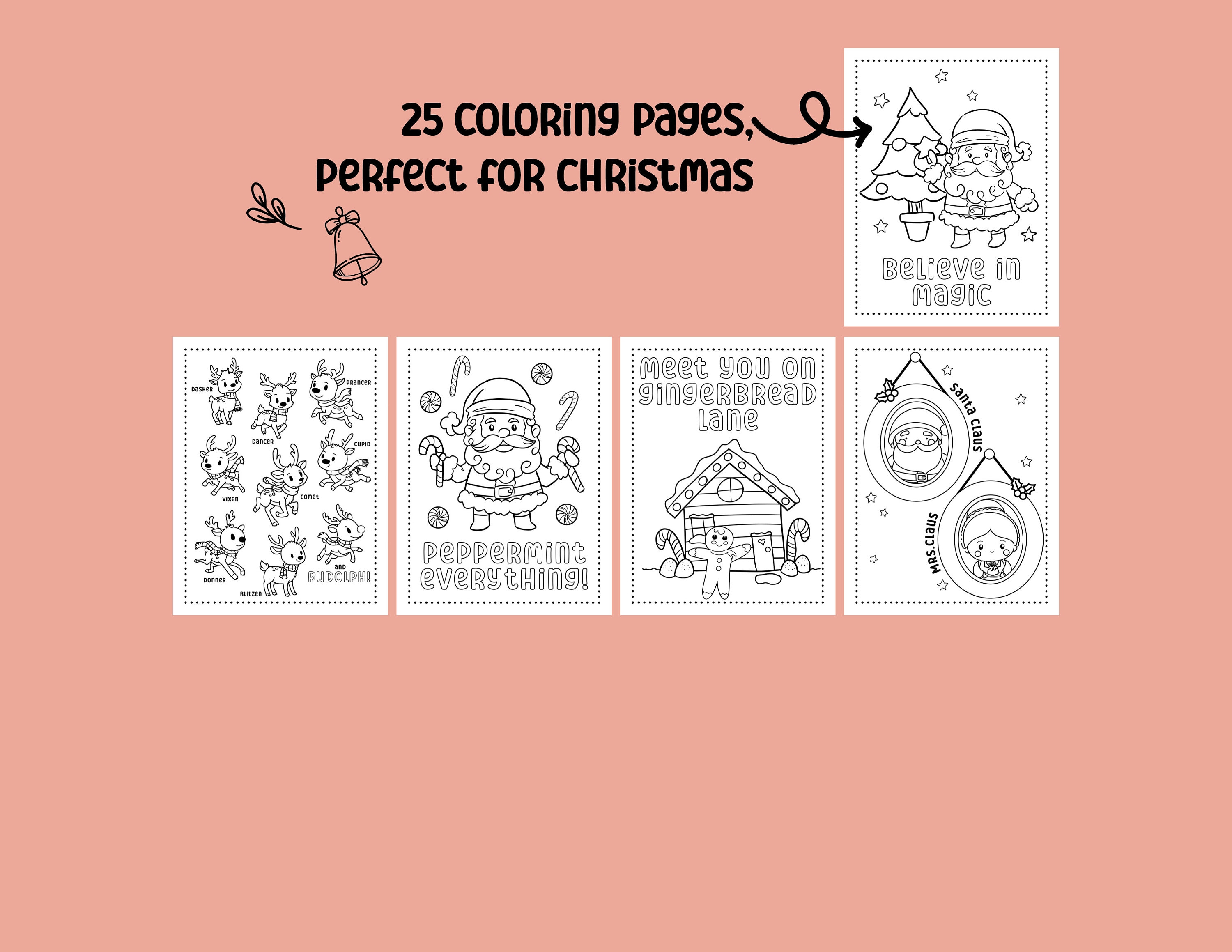 Christmas Kids Activity Bundle With Christmas Coloring Pages, Christmas ...