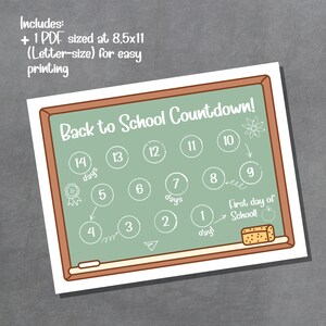 Countdown to First Day of School Printable for Kids, Get Ready for Back ...