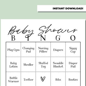 Baby Shower Bingo Game With 40 Unique Bingo Cards, Baby Bingo Printable ...