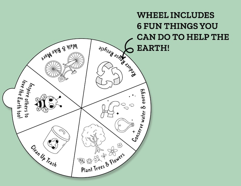 Earth Day Activities Printable, Printable Spinner Wheel Activity for ...