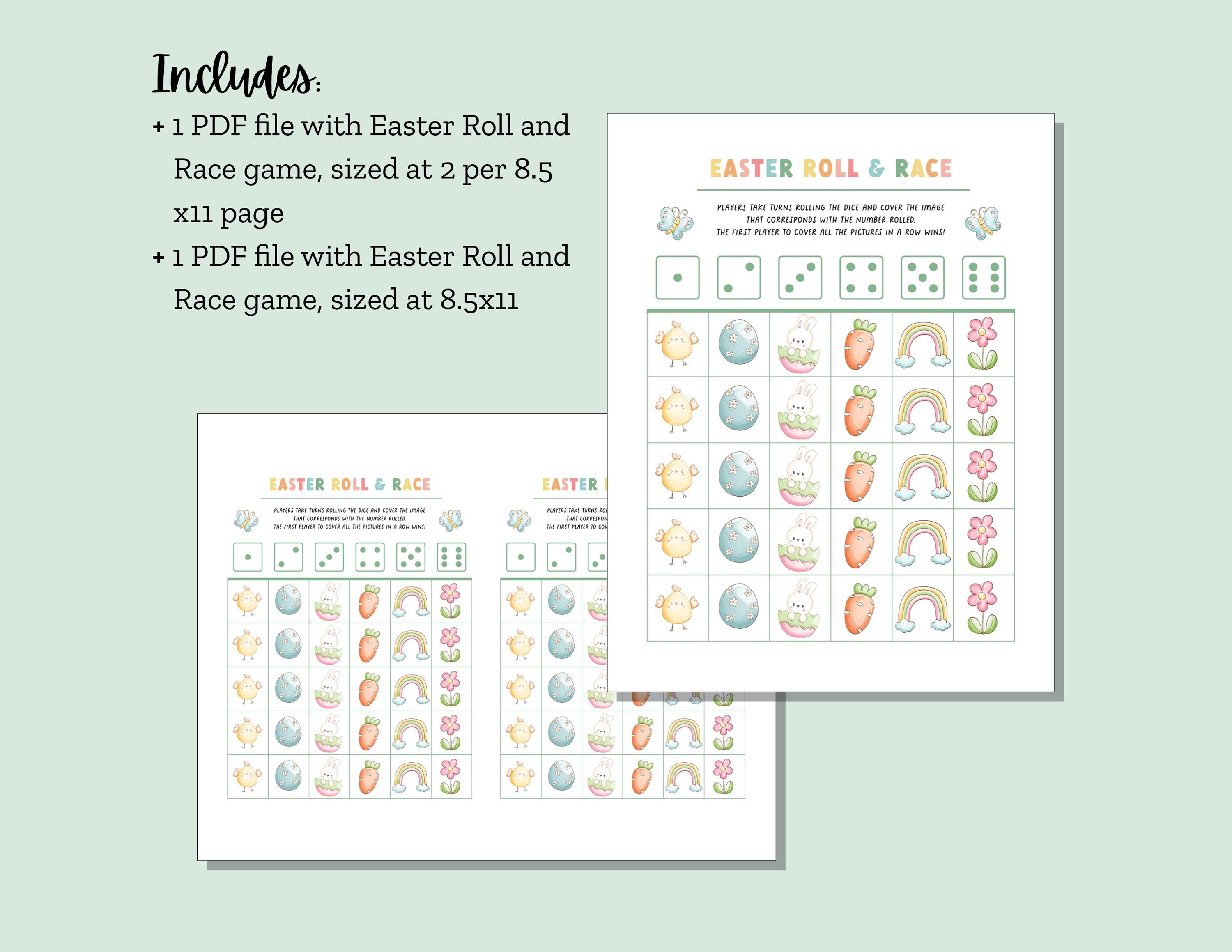 Easter Roll & Race Game, Classroom Party Dice Game for Kids, Easter ...