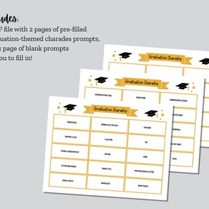 Graduation Charades Party Game Printable for Your Next Graduation Party ...