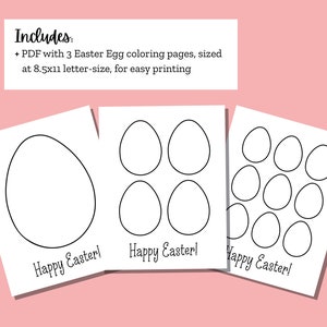 Blank Easter Egg Coloring Pages for Kids, Fun DIY Easter Egg Craft for ...