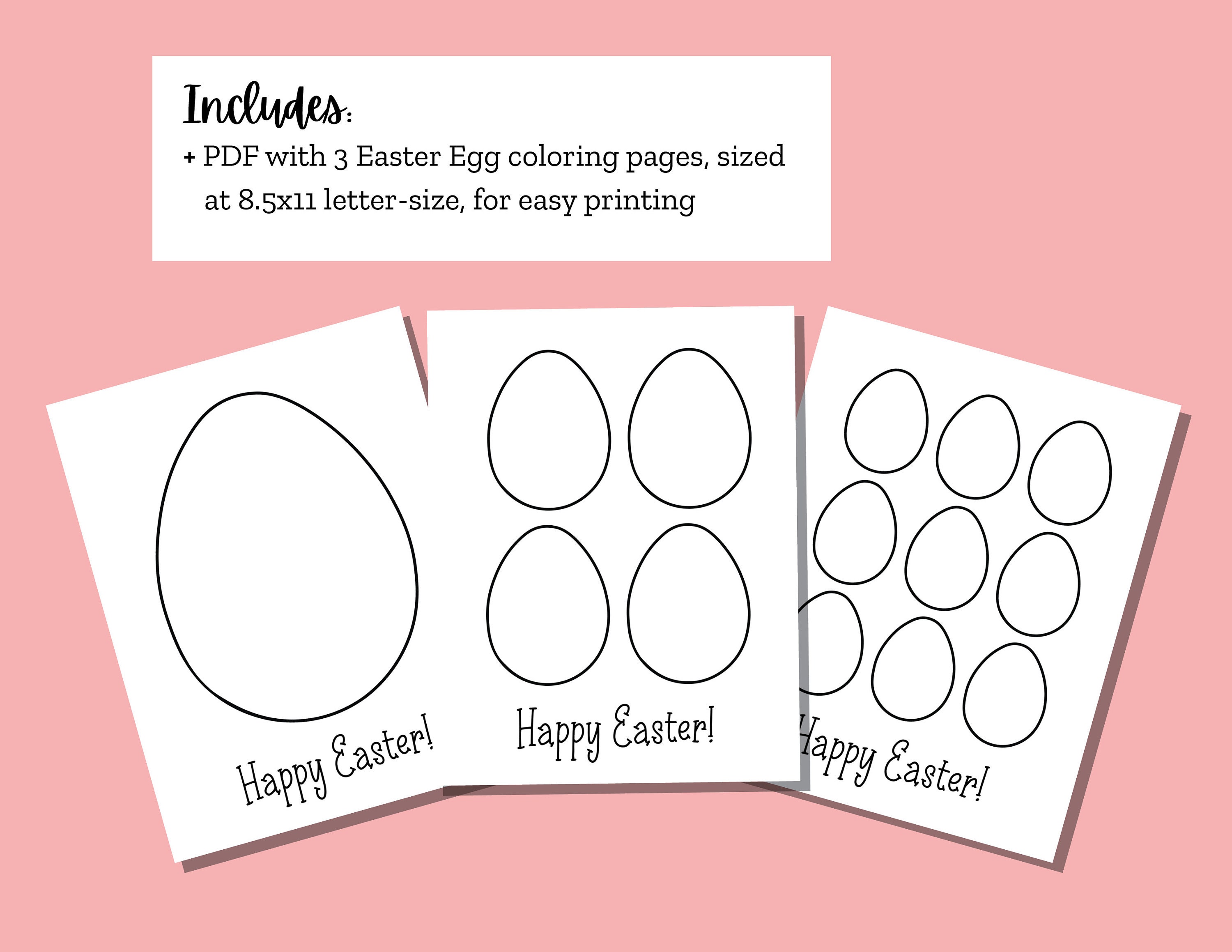 Blank Easter Egg Coloring Pages for Kids, Fun DIY Easter Egg Craft for ...