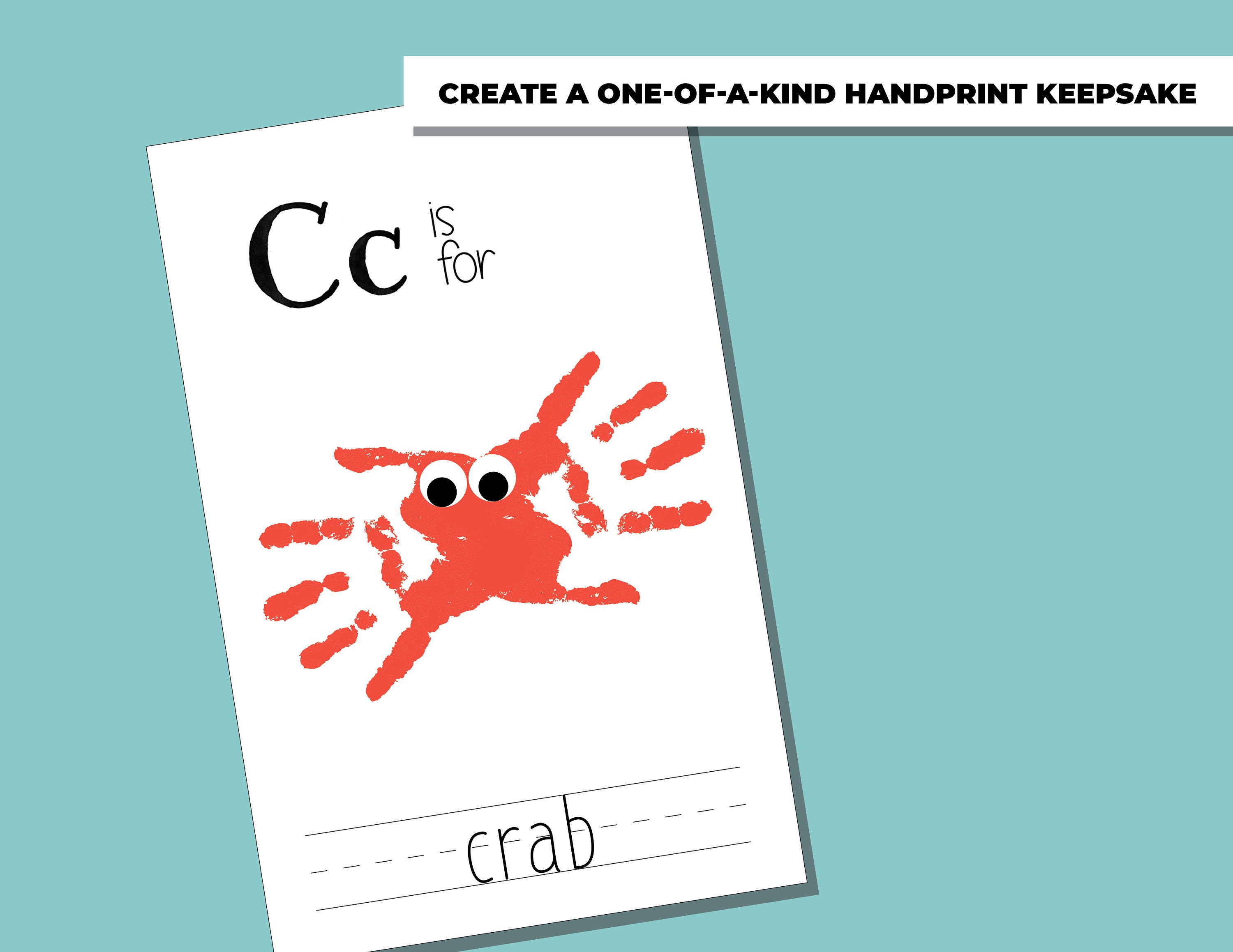 ABC Handprint Activity for Kids, Handprint Art Printable Keepsake ...