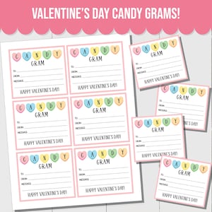 Valentines Day Candy Gram Fundraiser Flyer PTO Valentines Candy Gram ...