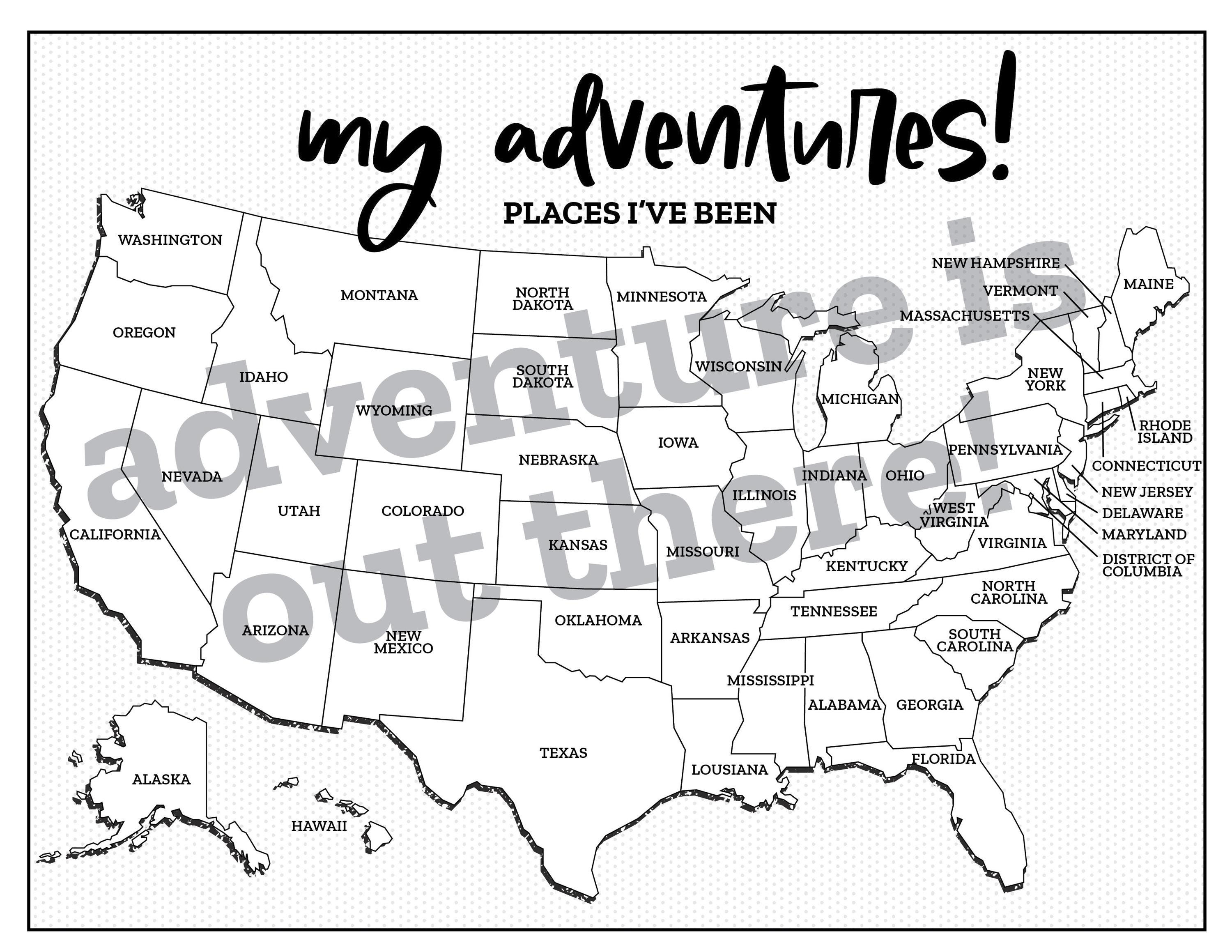 Places I've Been Map, United States Map, States I’ve Visited, My ...