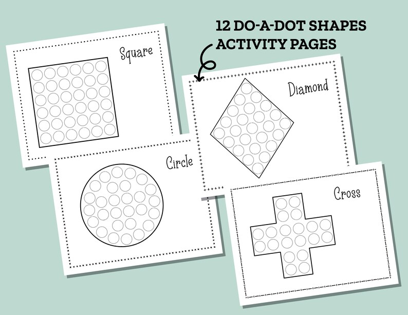 Shapes Do-a-dot Activity Pages, Perfect for Toddler Activity, Dot ...